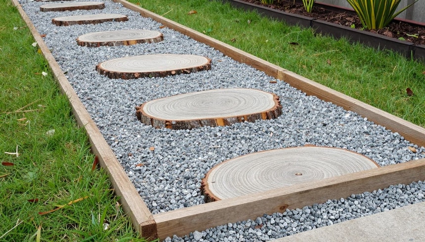34 Beautiful Garden Paths With Wood That Feel Warm and Natural | My ...