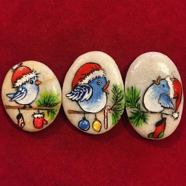 Christmas painting on stones and pebbles: 125 ideas for creativity with ...