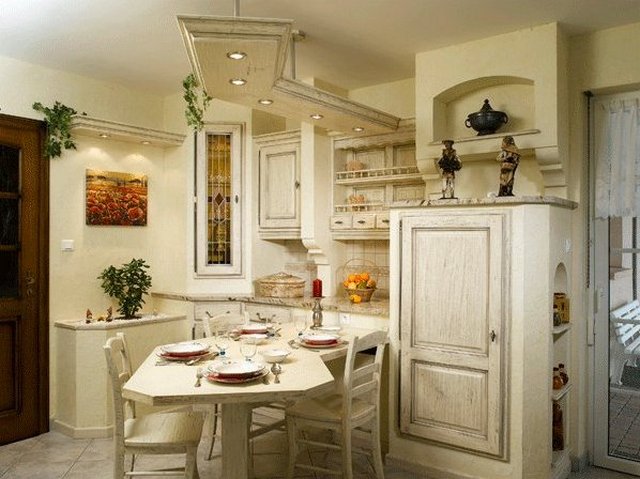 Amazing small kitchen ideas in the style of Provence - French elegance ...