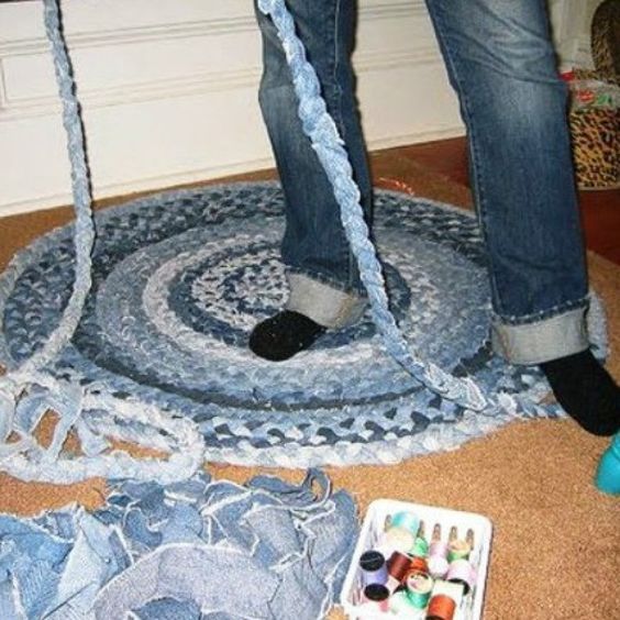 Interesting DIY carpet ideas from old jeans | My desired home