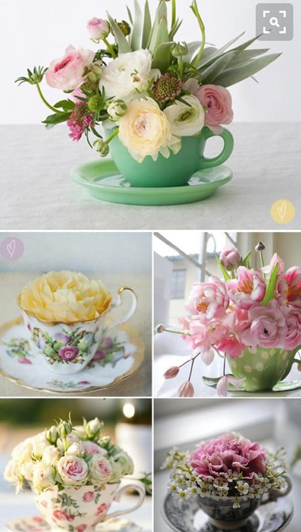 Excellent DIY examples to make farmhouse cup decoration with flowers ...