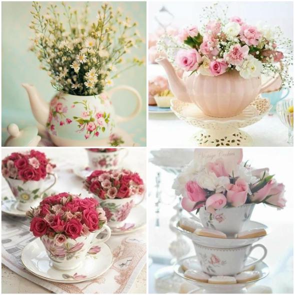 Excellent DIY examples to make farmhouse cup decoration with flowers ...