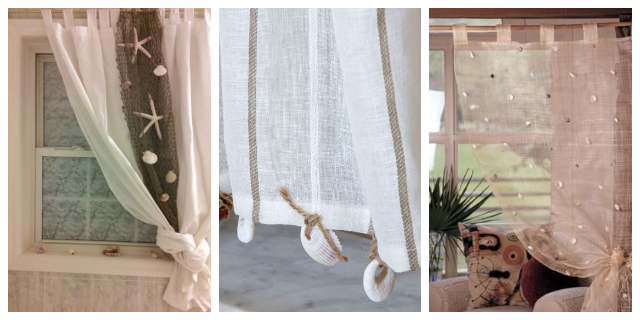 How to make DIY summer curtains - Garlands with Shells | My desired home
