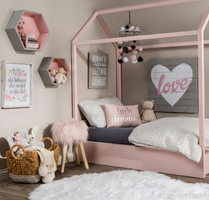 Great girl's room in pink and gray - find the best decorating ideas ...