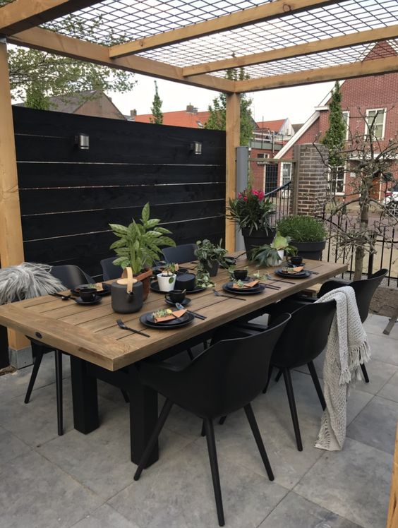 Outdoor dining room: 23 great ideas for the courtyard and the balcony ...