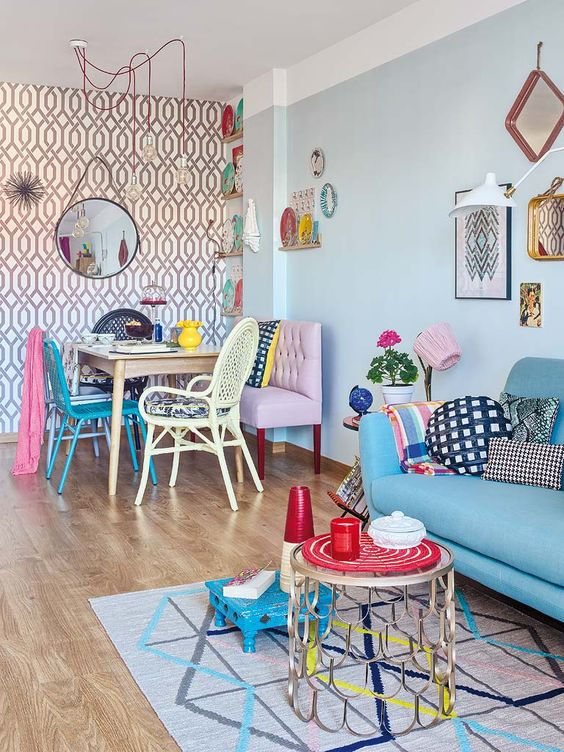 Retro decoration: 50+ amazing Ideas to decorate your living room and ...