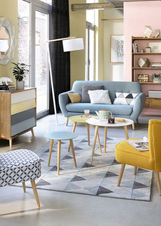 Retro decoration: 50+ amazing Ideas to decorate your living room and ...