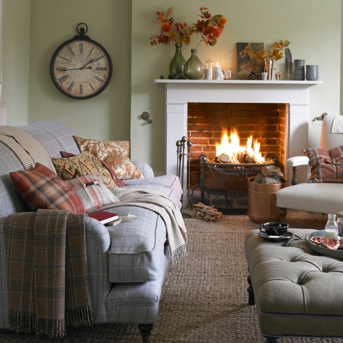 Cozy - warm living room ideas - how to transform this basic room for ...