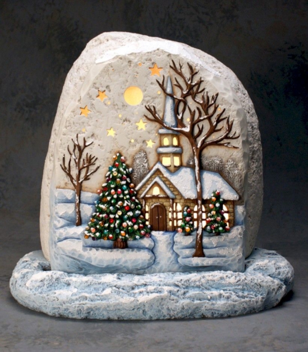 Stone painting for Christmas - artistic DIY ideas and tips for a ...