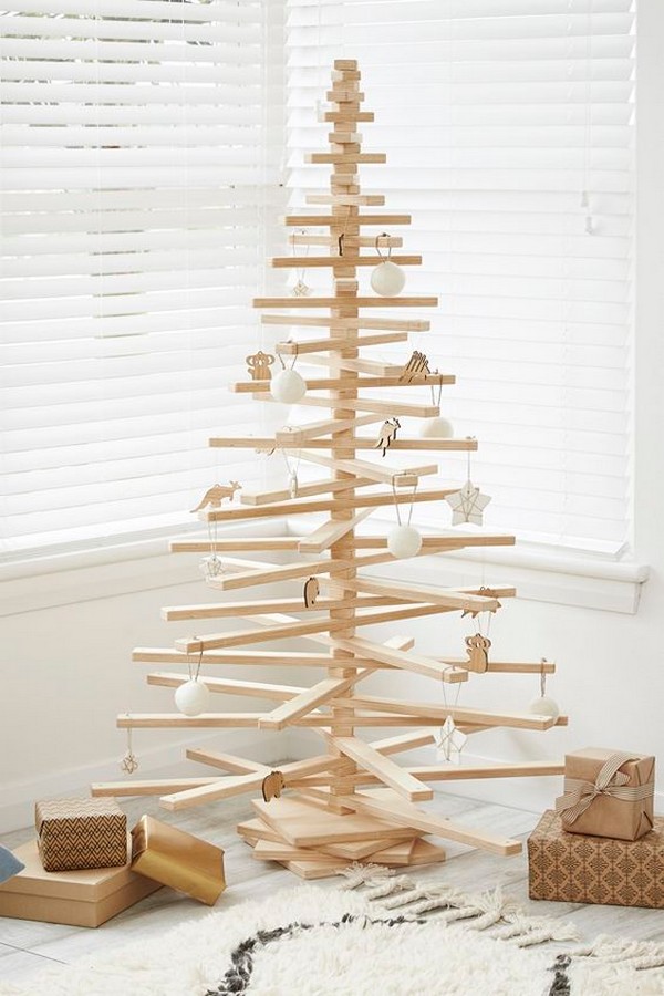 40 Creative ideas for a DIY Christmas tree from a board and branches ...