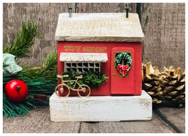 How to make wonderful Christmas houses or villages from pieces of wood ...