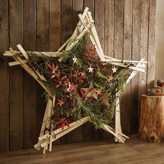 DIY Christmas star crafts and decorations ideas from natural materials ...