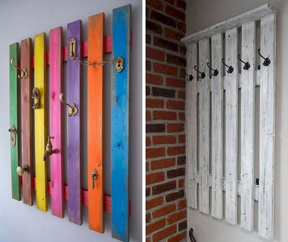 See fantastic DIY ideas for making hangers from old wood or pallets ...
