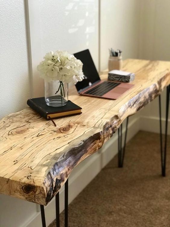 How to create rustic furniture with old wood living edge: 32 beautiful ...