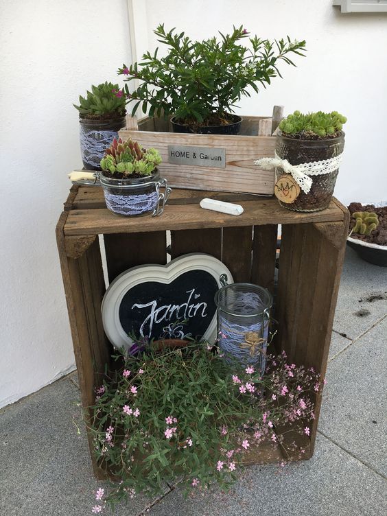 20 Beautiful rustic DIY spring decoration ideas from old crates | My ...