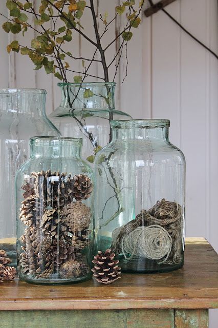 Beautiful spring decorations for your home with glass jars and vases ...