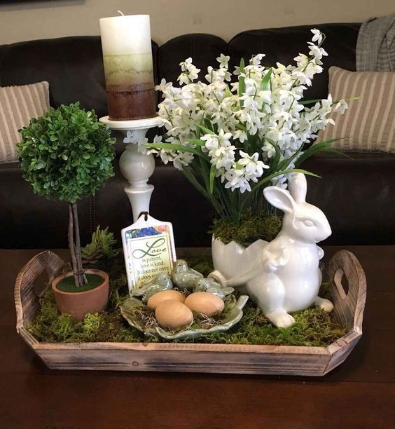 20 Great ideas on how to use an ordinary tray to create central spring ...