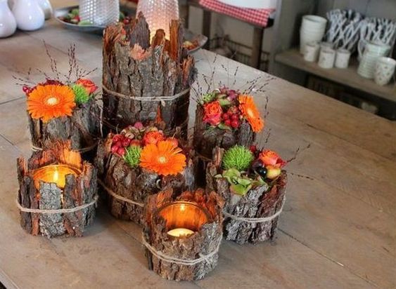 22 Wonderful DIY decoration crafts with ordinary wooden bark to ...