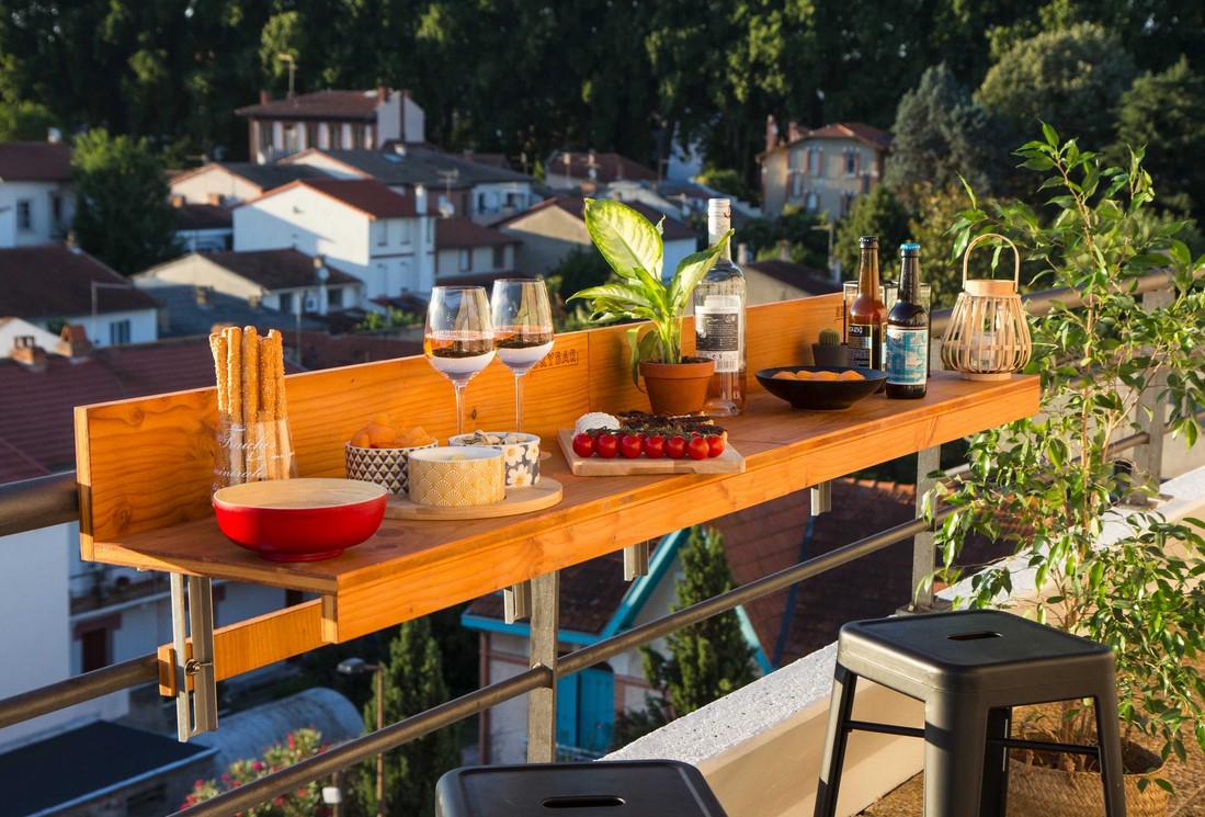 Small bar or hanging balcony tables, 22 amazing variations for tiny ...