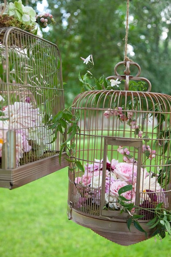 25 Great Ideas for Turning an Old Cage into a Flower Stand for Your ...