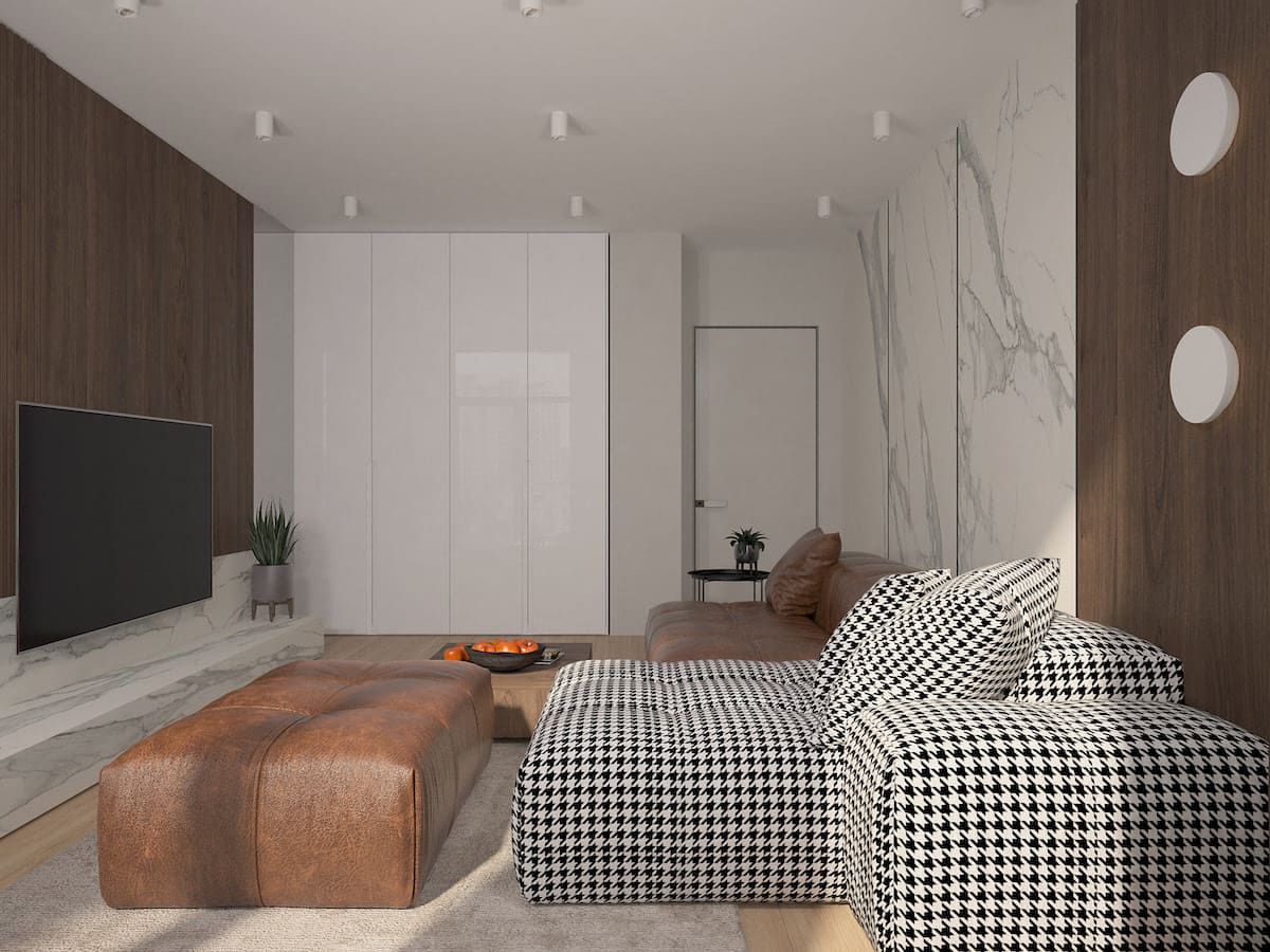 Design of a one-room apartment - 30 interesting ideas for organizing a ...
