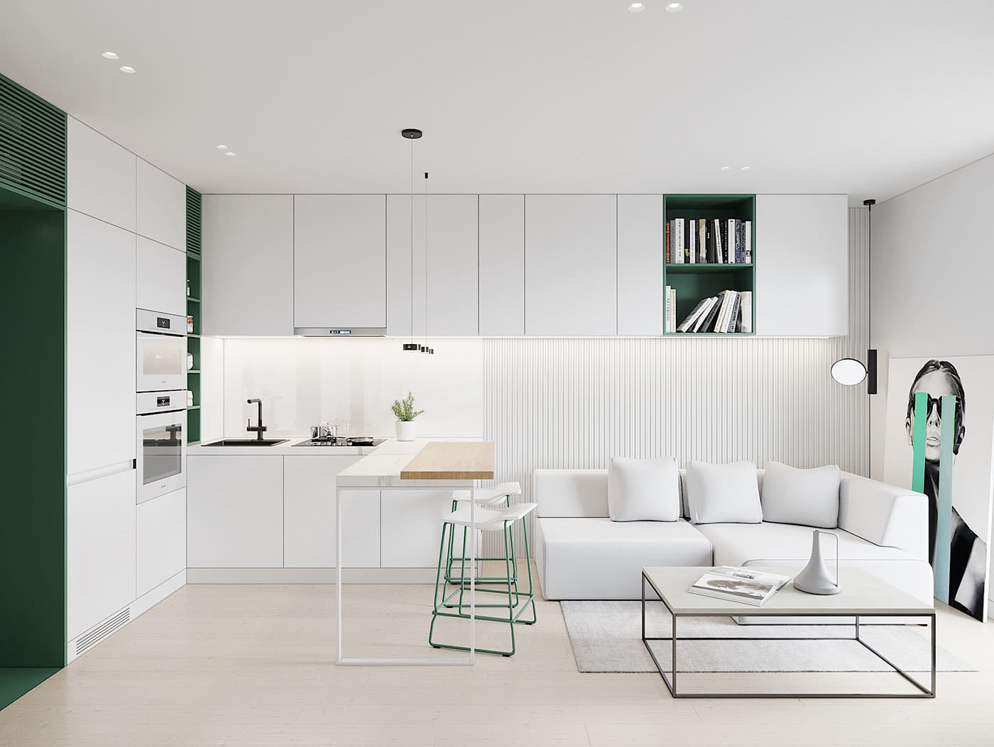 Design of a one-room apartment - 30 interesting ideas for organizing a ...