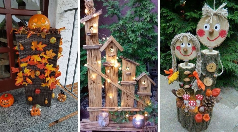 20 Beautiful autumn DIY decorations made of wood, cones and pumpkins ...