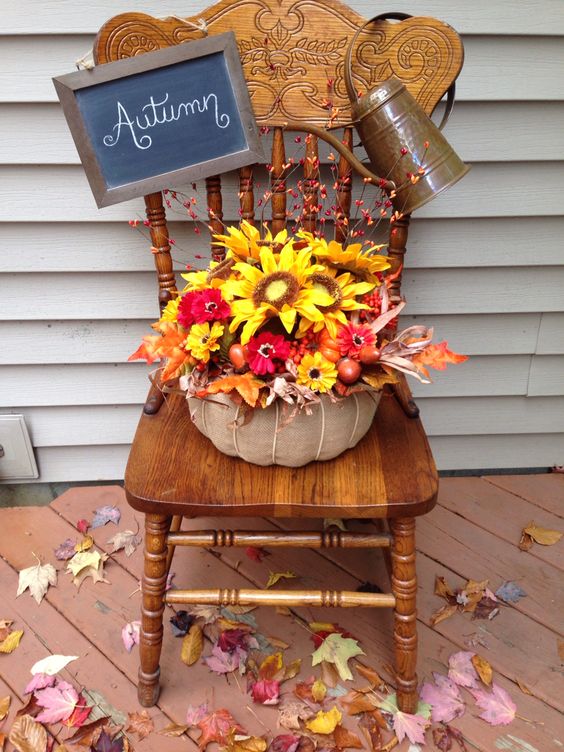 Transform an ordinary armchair, chair or bench into a beautiful autumn ...