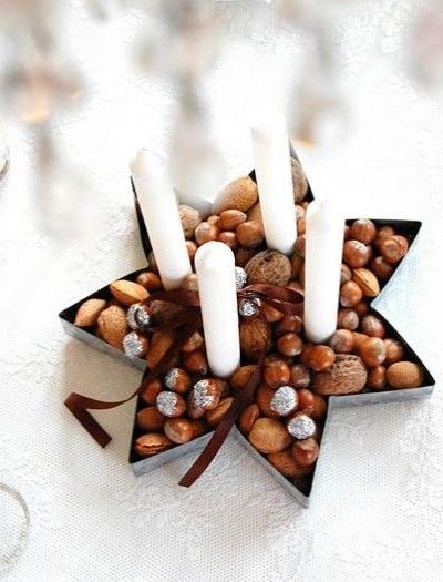 Beautiful DIY decorations for winter and Christmas with walnut shells ...