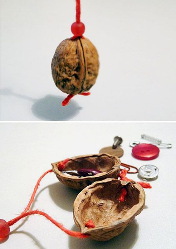 Beautiful DIY decorations for winter and Christmas with walnut shells ...