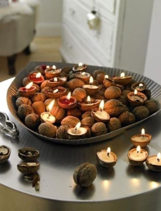 Beautiful DIY decorations for winter and Christmas with walnut shells ...