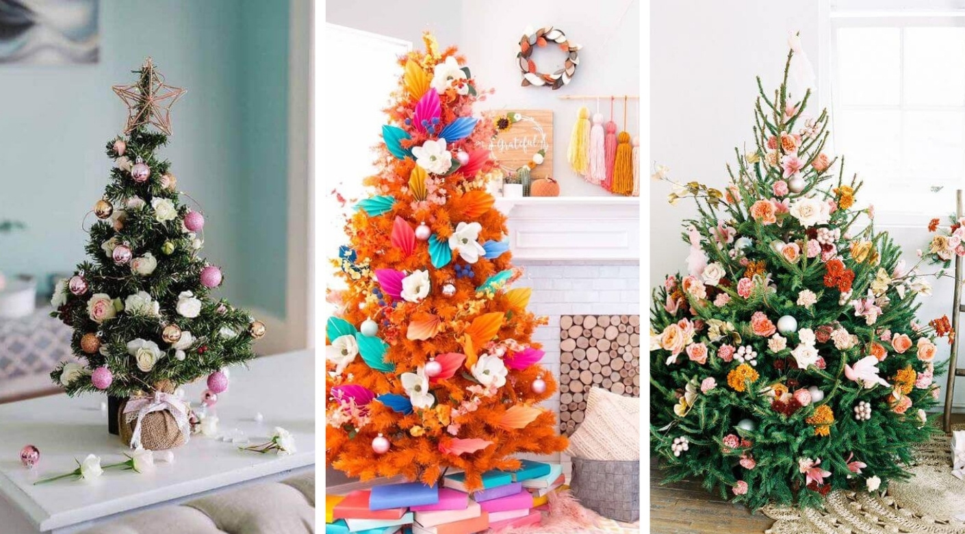 Decorating a Christmas Tree with Flowers: 40 Charming Ideas for Your ...