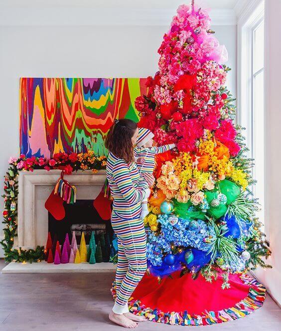 Decorating a Christmas Tree with Flowers: 40 Charming Ideas for Your ...