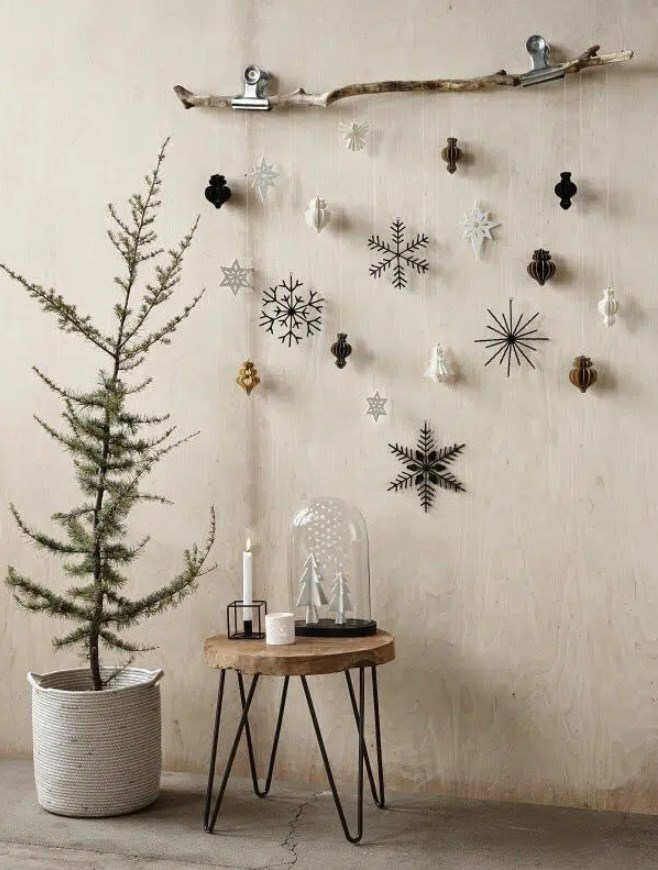 23 Beautiful hanging Christmas decorations with branches and ornaments ...