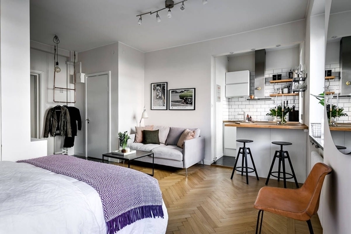 Kitchen in a studio: 40 ideas and golden rules for a successful design ...