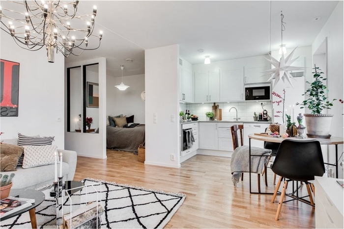 Kitchen in a studio: 40 ideas and golden rules for a successful design ...