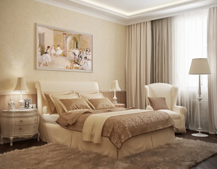 How to combine white and beige in the bedroom for a minimalist and ...