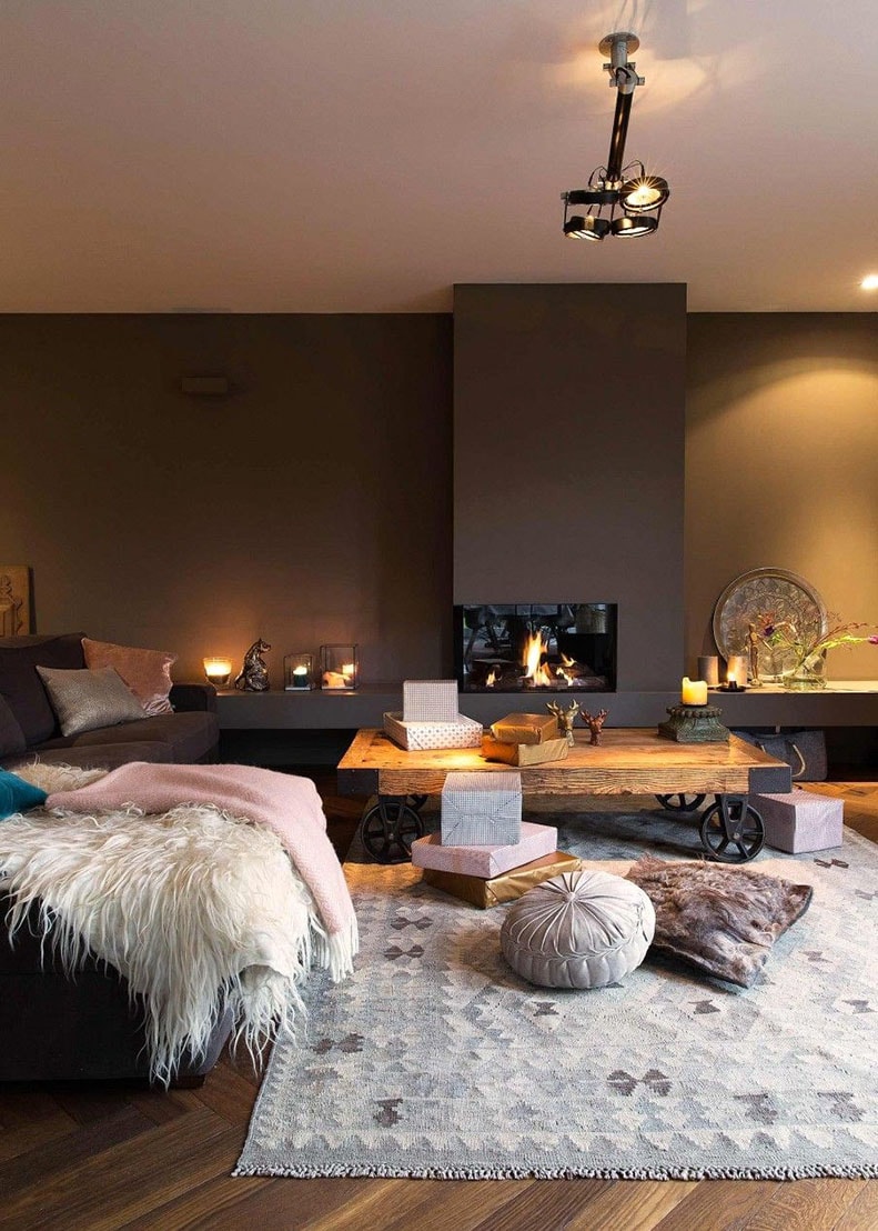 Cocooning living room decor with wood in focus: 24 ideas for a cozy ...