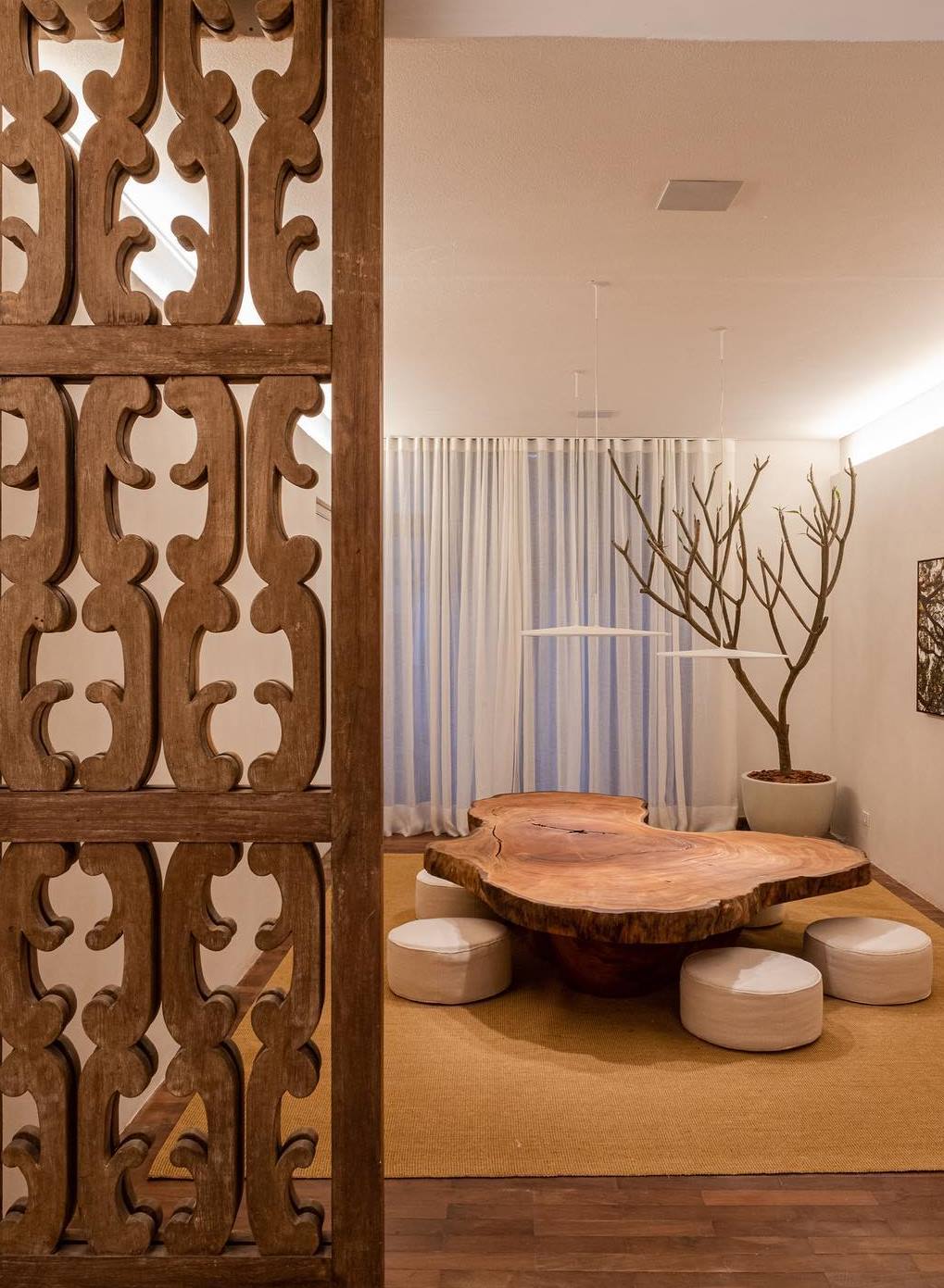 34 images with tables made of tree trunk for a rustic decor | My ...