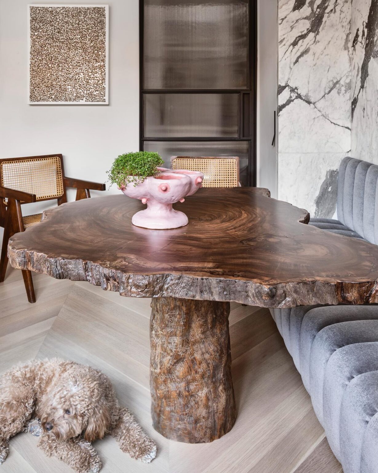 34 images with tables made of tree trunk for a rustic decor | My ...