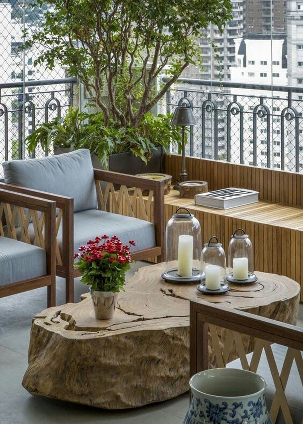 34 images with tables made of tree trunk for a rustic decor | My ...