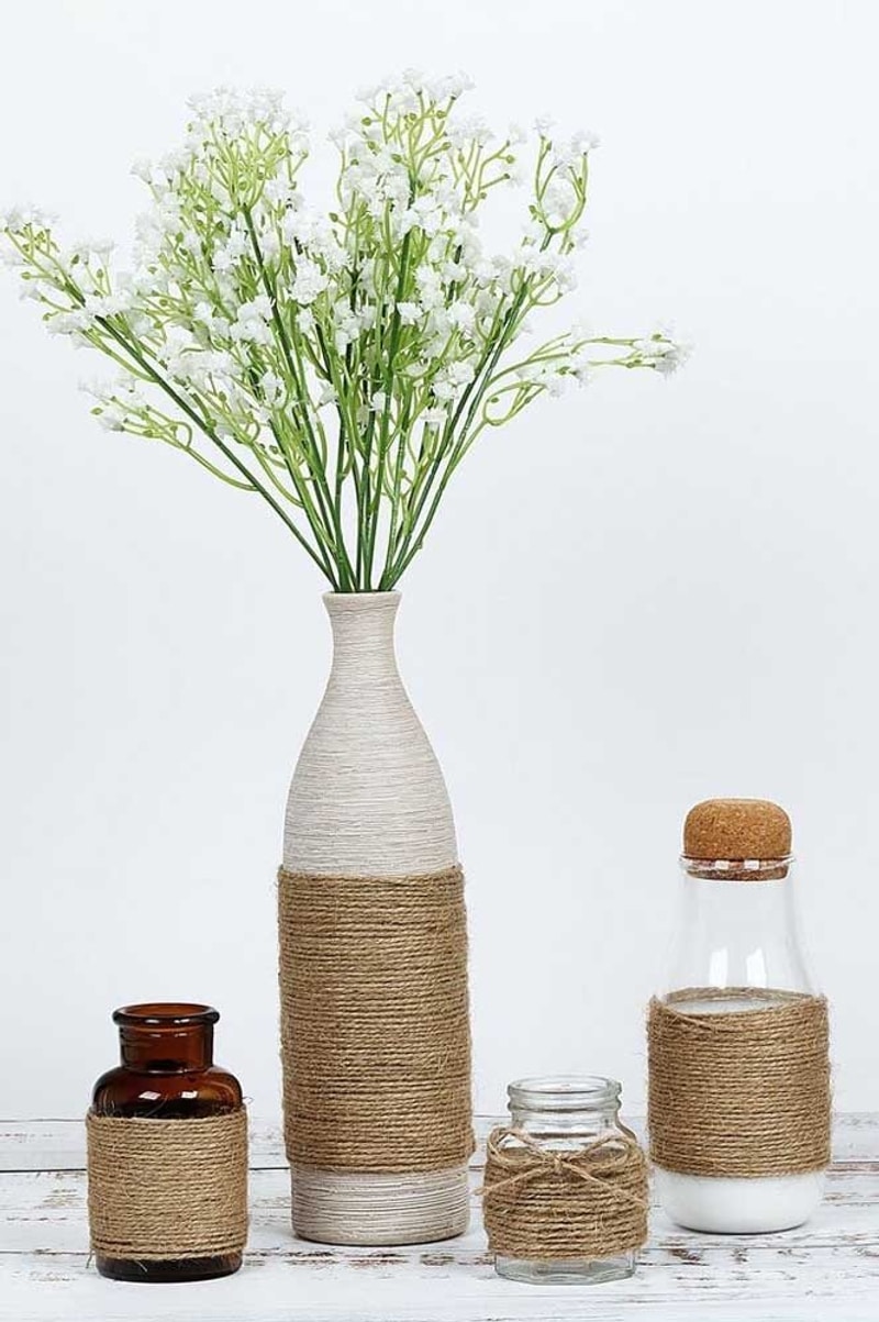 Bottles decorated with string: 34 super DIY ideas for inspiration | My ...
