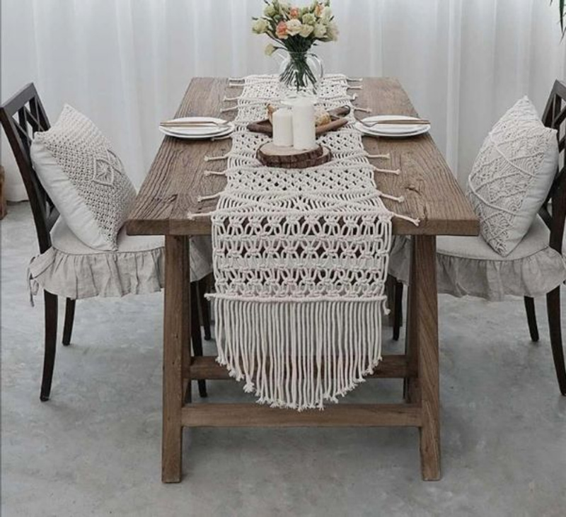 Decorate in a modern way with macrame table runners | My desired home
