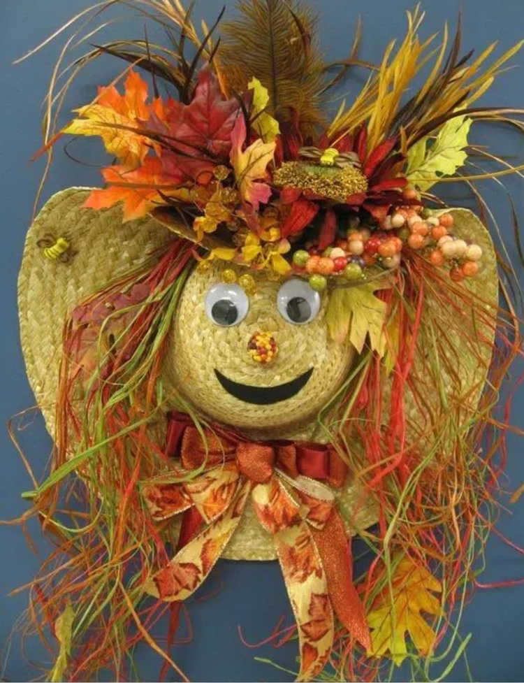 Beautiful autumn decoration with straw hats - 22 great ideas for ...