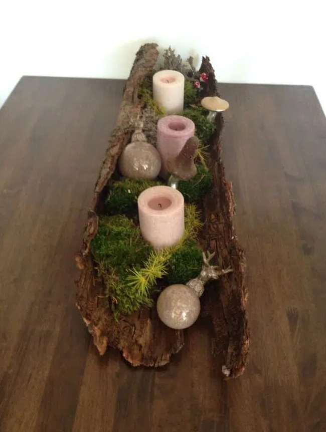 Create wonderful Christmas decorations based on tree bark | My desired home