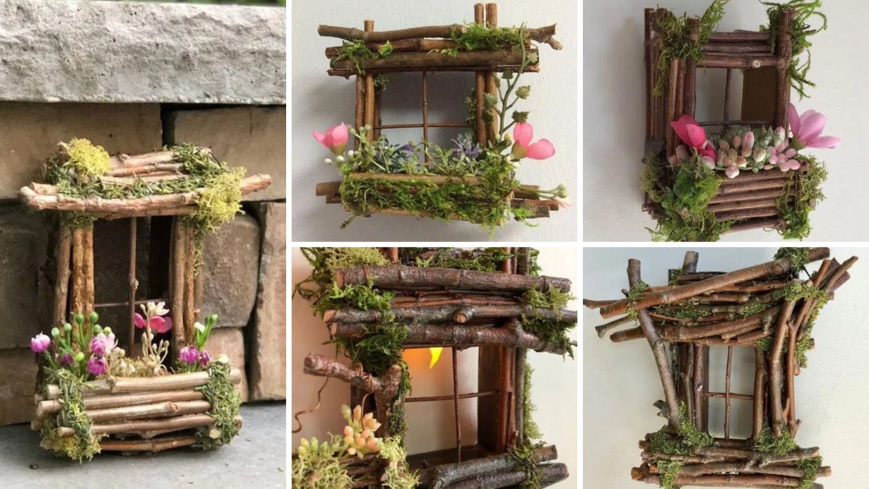 20 DIY ideas of beautiful natural windows from twigs and branches ...