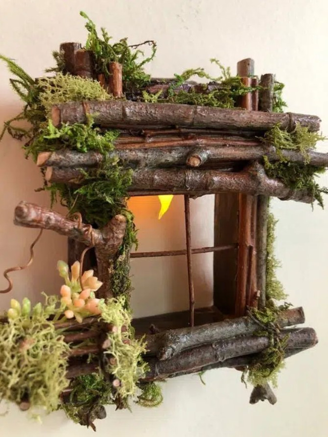 20 DIY ideas of beautiful natural windows from twigs and branches ...
