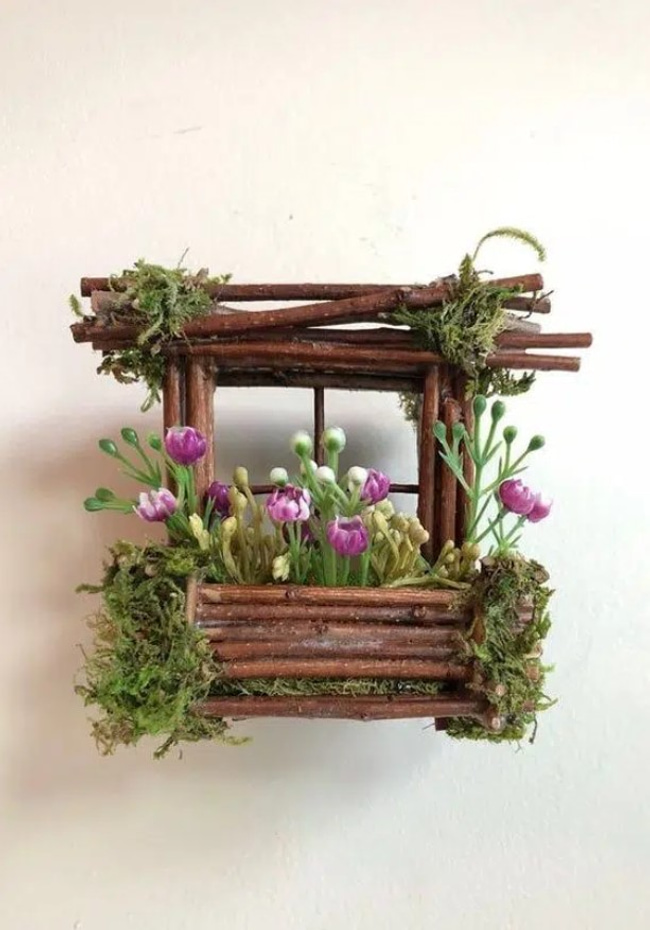 20 DIY ideas of beautiful natural windows from twigs and branches ...