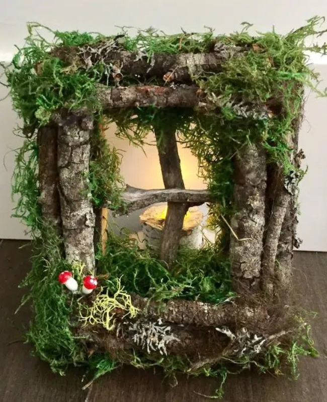 20 DIY ideas of beautiful natural windows from twigs and branches ...