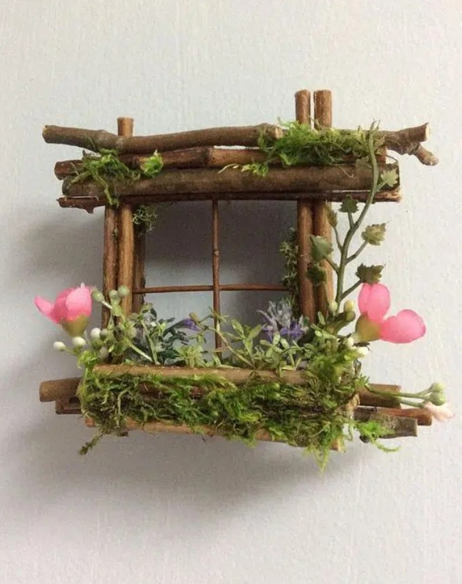 20 DIY ideas of beautiful natural windows from twigs and branches ...